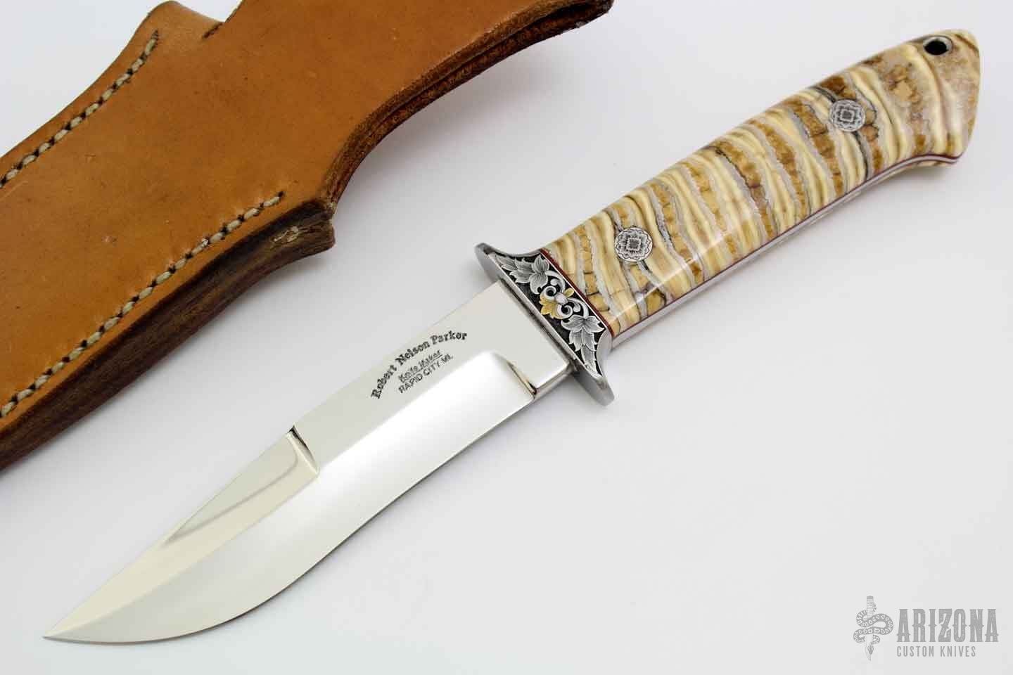 Engraved Chute Knife - Mammoth Tooth - Arizona Custom Knives
