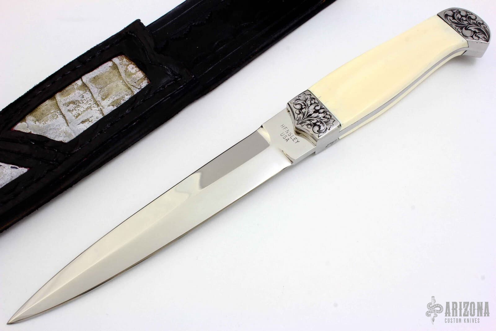 Engraved Ivory Dagger - Arizona Custom Knives
