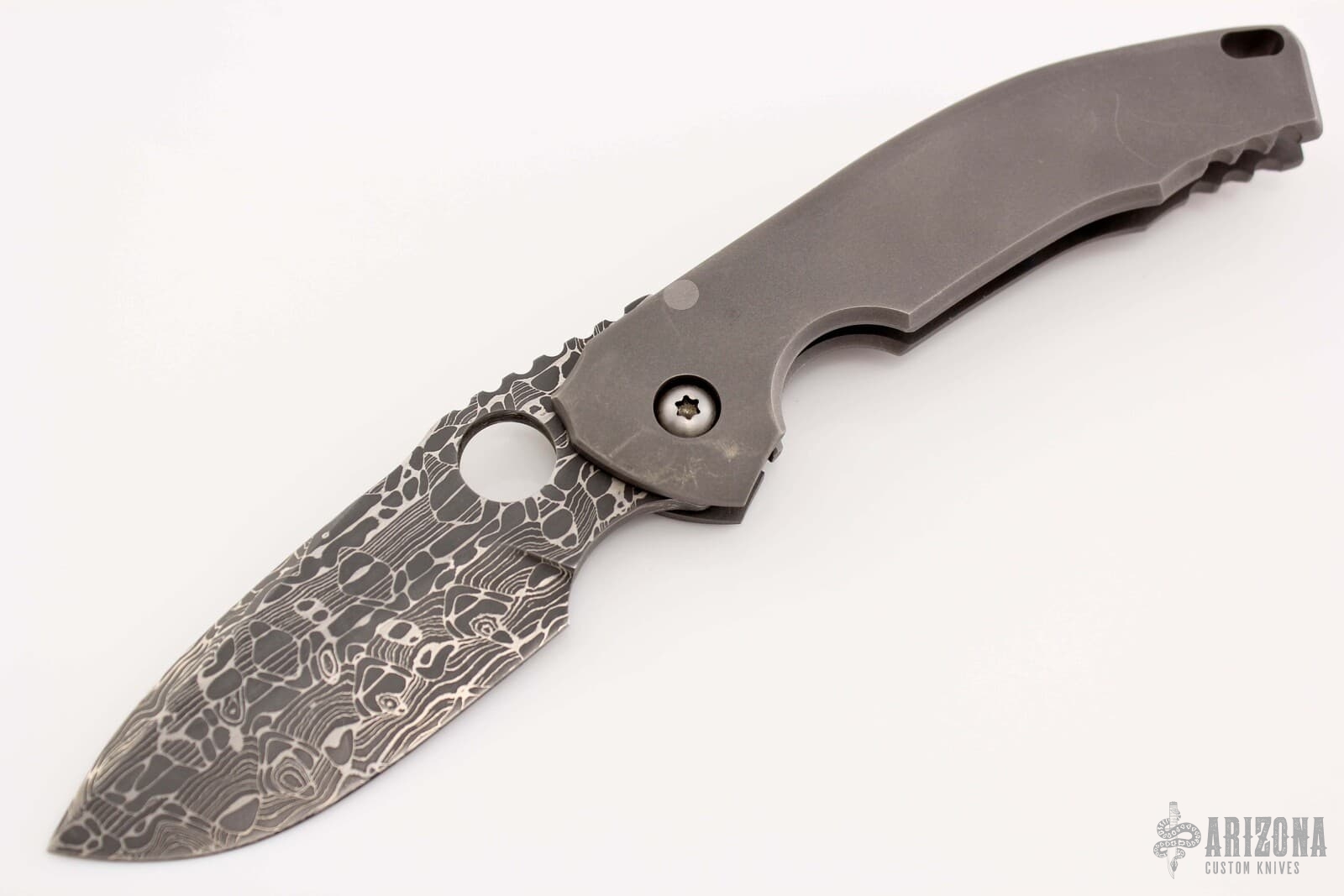 Integral Framelock - Damascus Blade - Arizona Custom Knives