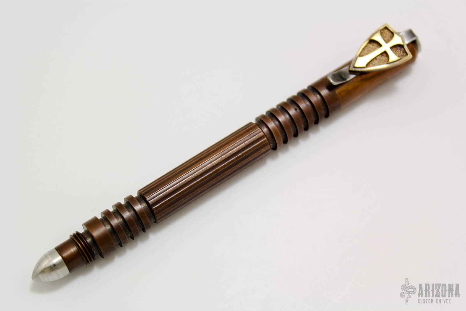 Investigator Pen - Copper - Crusader Cross Clip | Arizona Custom Knives