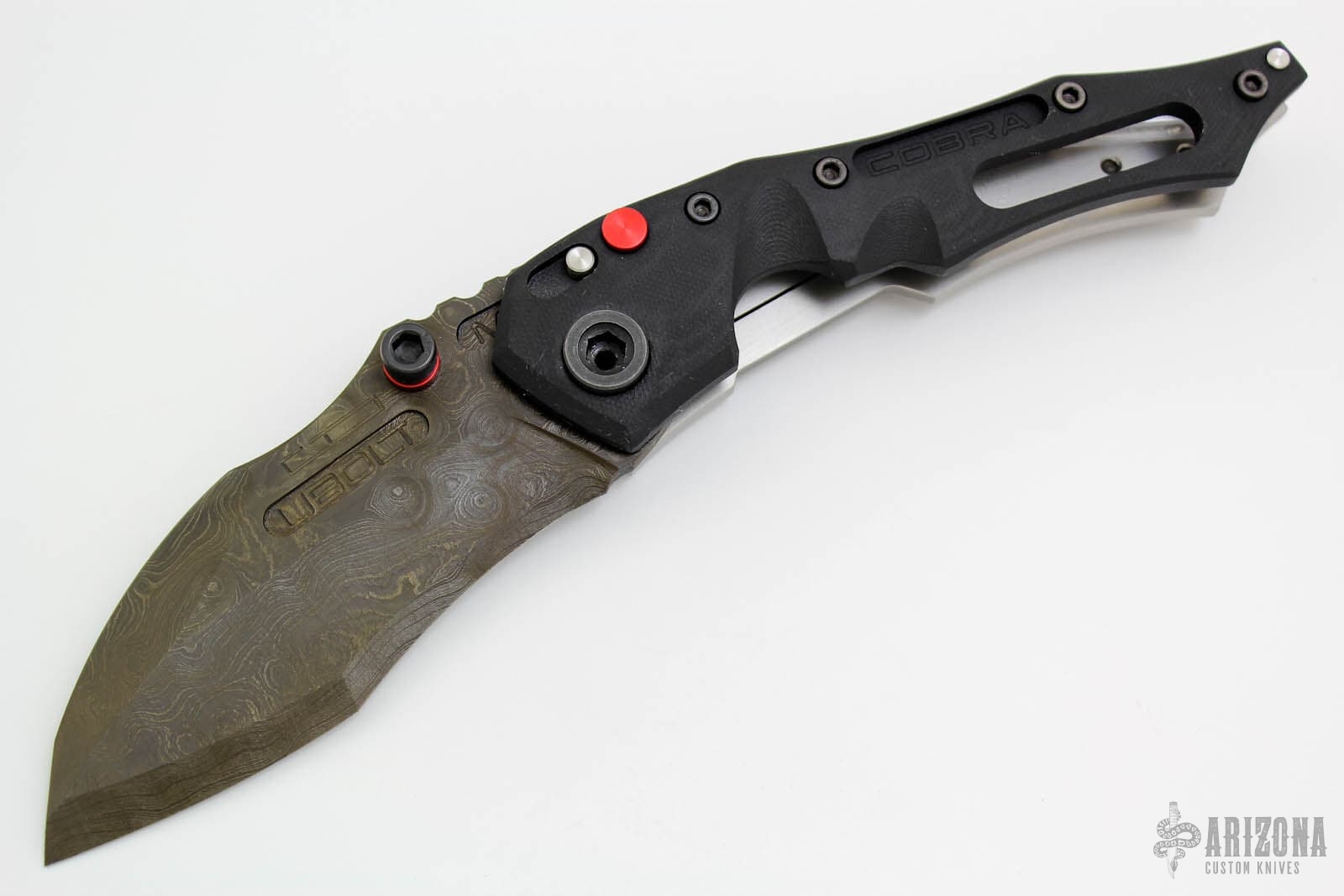 M250 Cobra with New Push Button Lock Mechanism - Arizona Custom Knives