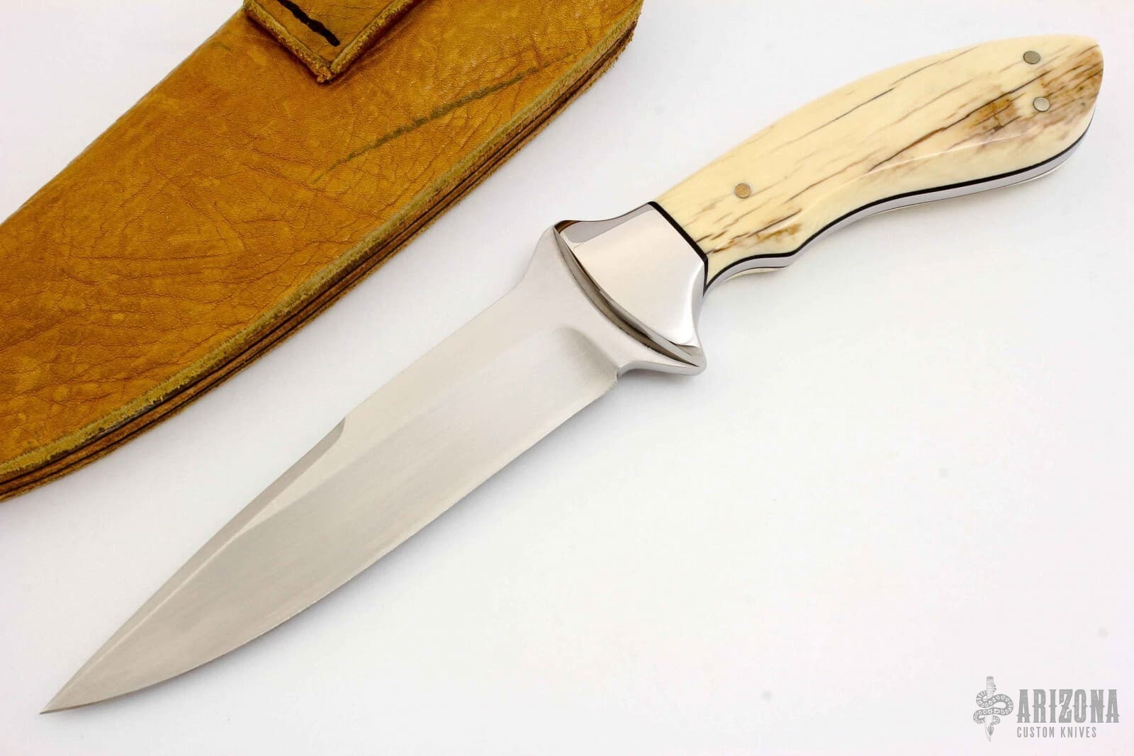 Mammoth Ivory Fixed Blade with Scrimshaw - Arizona Custom Knives