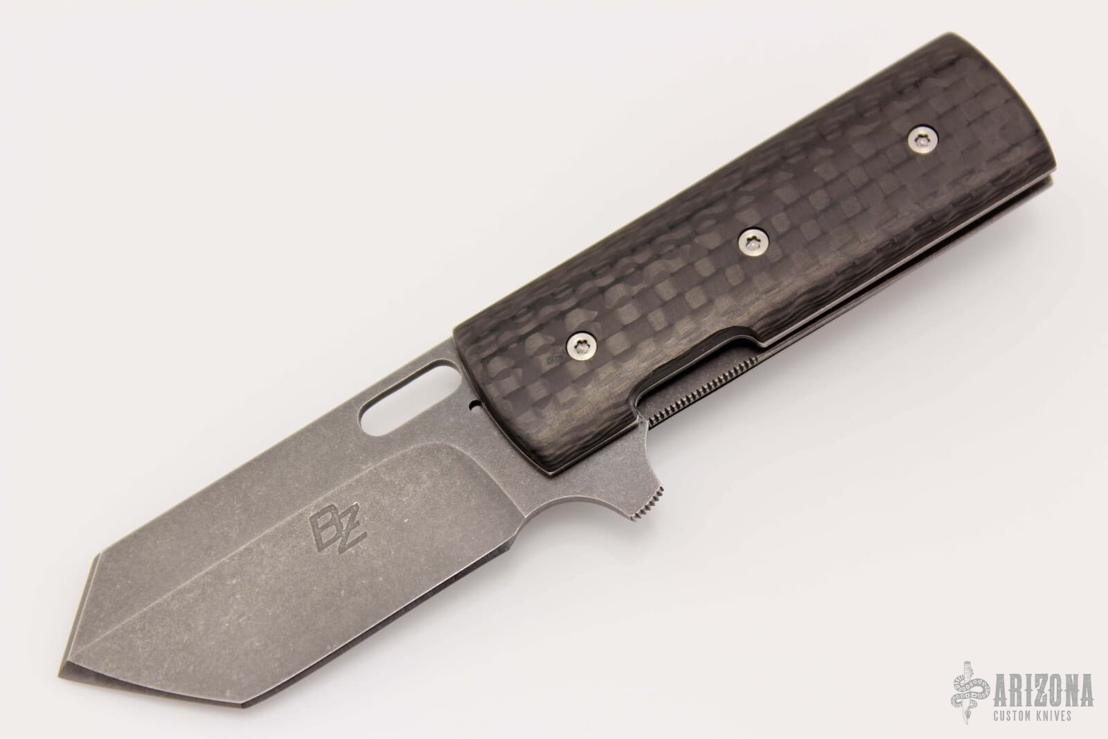 Mini Tanto Flipper - Carbon Fiber Linerlock - Arizona Custom Knives