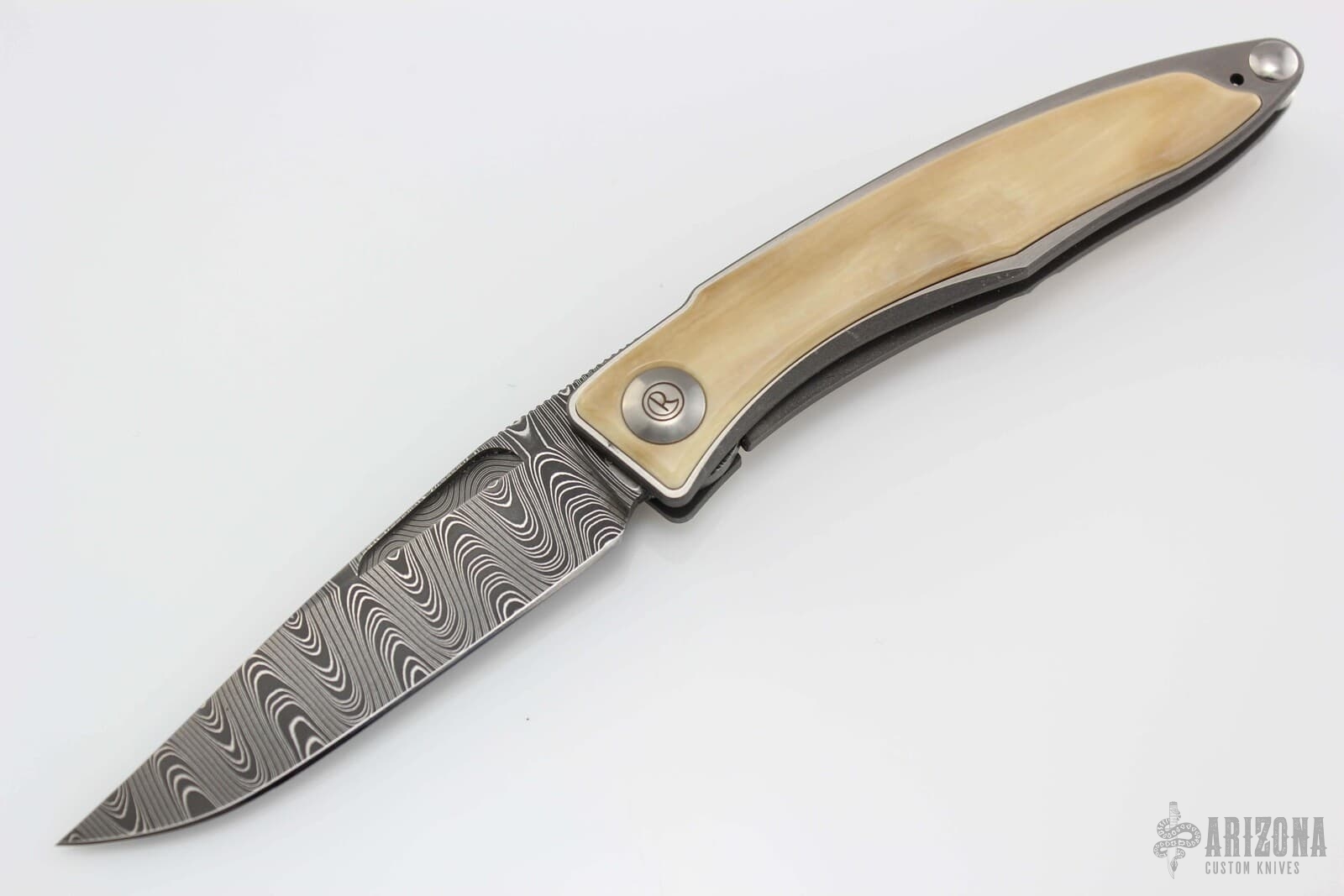 Mnandi - Damascus and Mammoth Ivory - Arizona Custom Knives