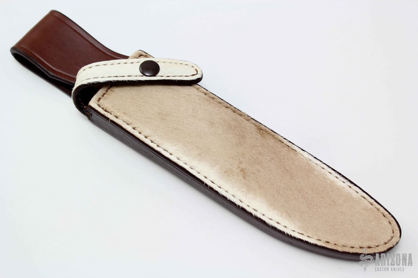 Model 1-7 Brown Leather Sheath w/ Impala skin - Arizona Custom Knives