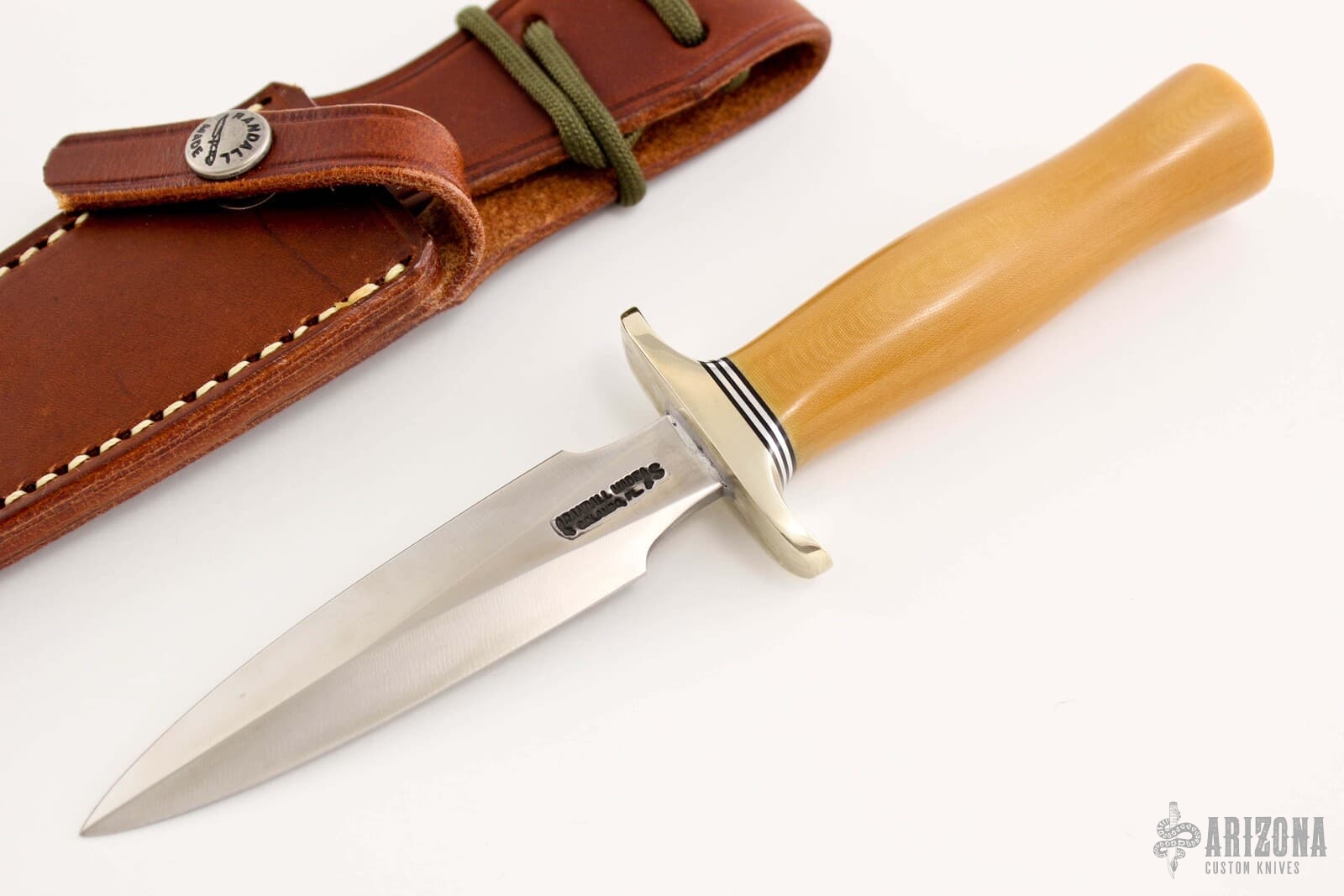 Model 2-4 - Bone Linen Micarta - Arizona Custom Knives