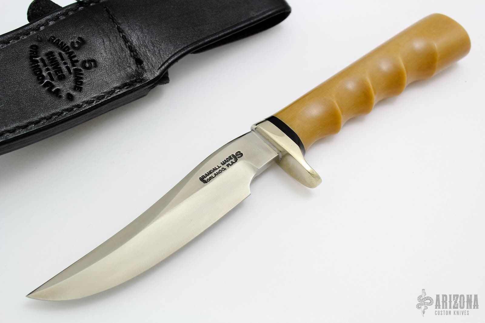 Model 3-5 - Bone Linen Micarta w/ Compass - Arizona Custom Knives