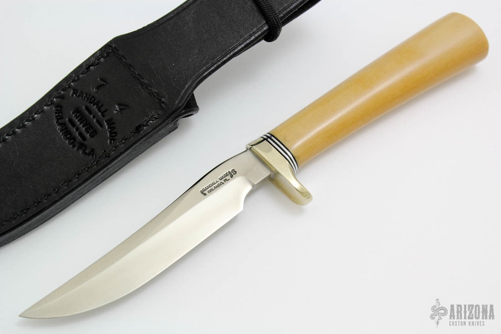 Model 7-4 - Bone Linen Micarta w/ Compass - Arizona Custom Knives