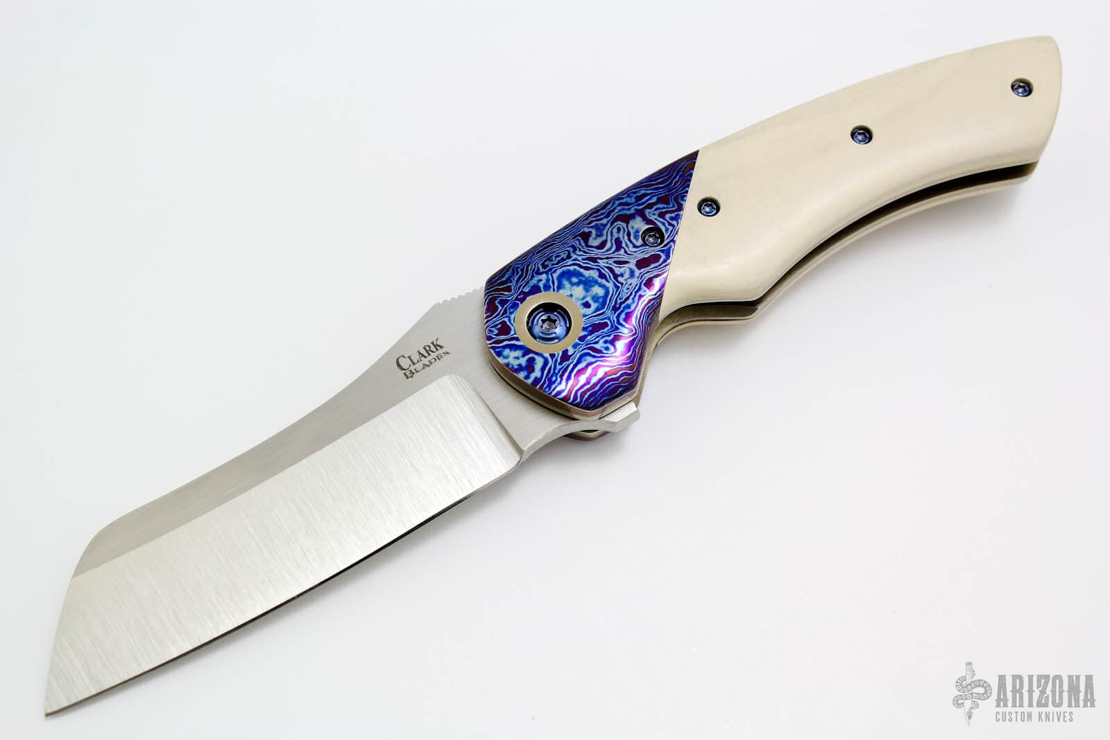 MokuTi and Ivory Micarta Flipper | Arizona Custom Knives