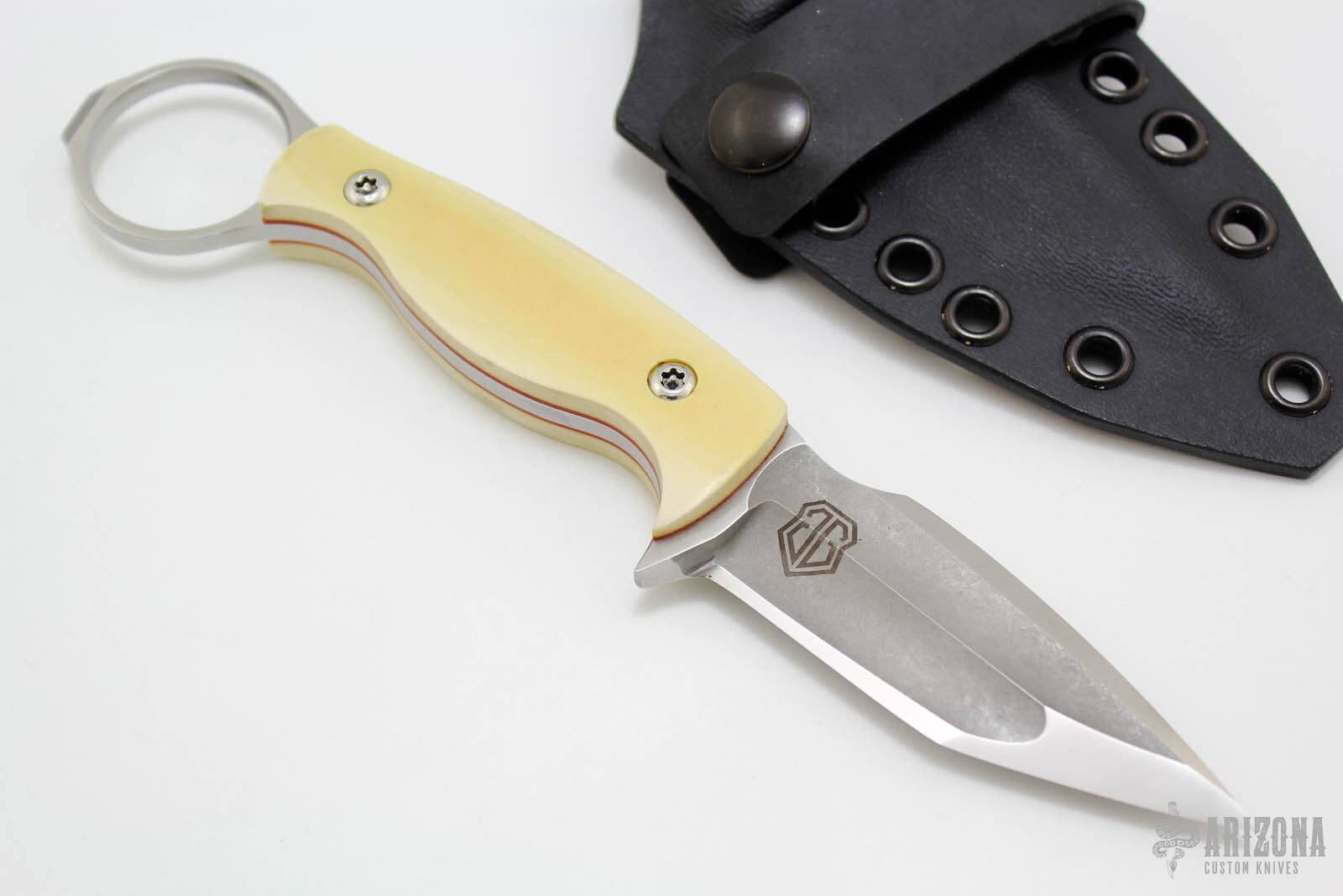 Ringed Fixed Blade - Westinghouse Micarta - Arizona Custom Knives