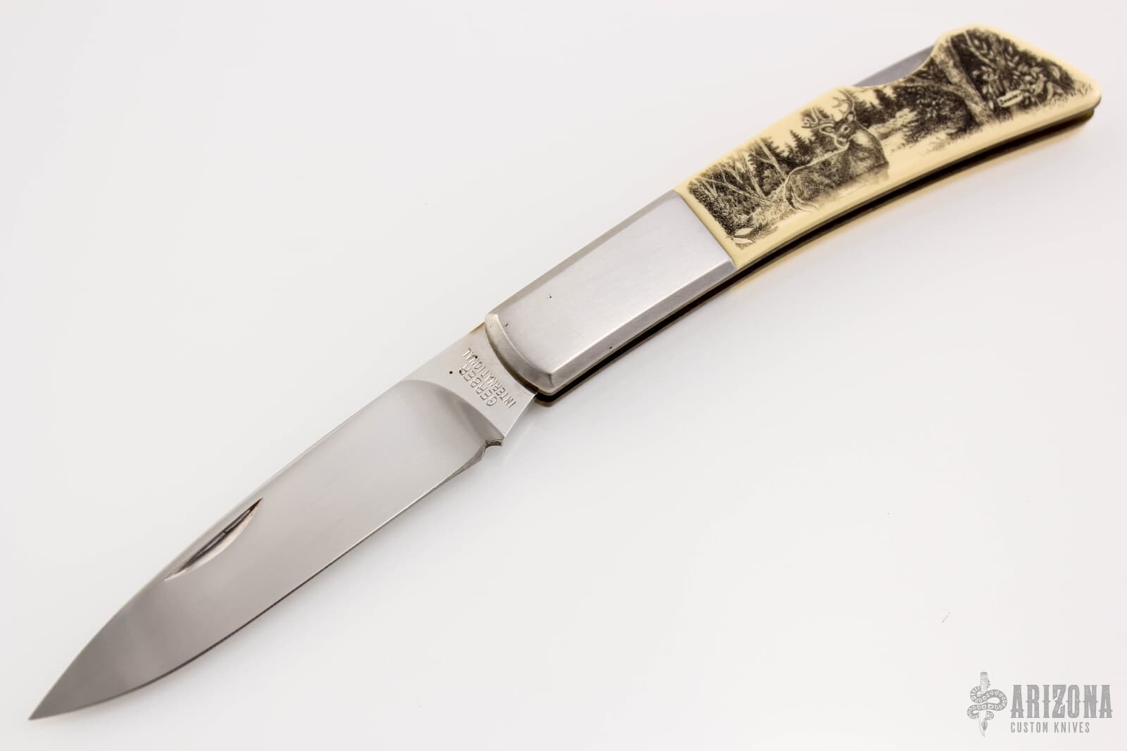 Silver Knight - Scrimshawed Ivory Micarta - Arizona Custom Knives