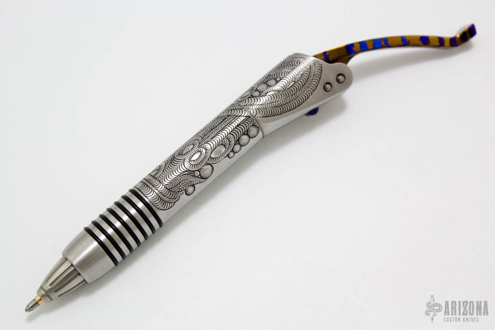 Siphon II - SS w/ Hand Engraved Alien Motif - Arizona Custom Knives