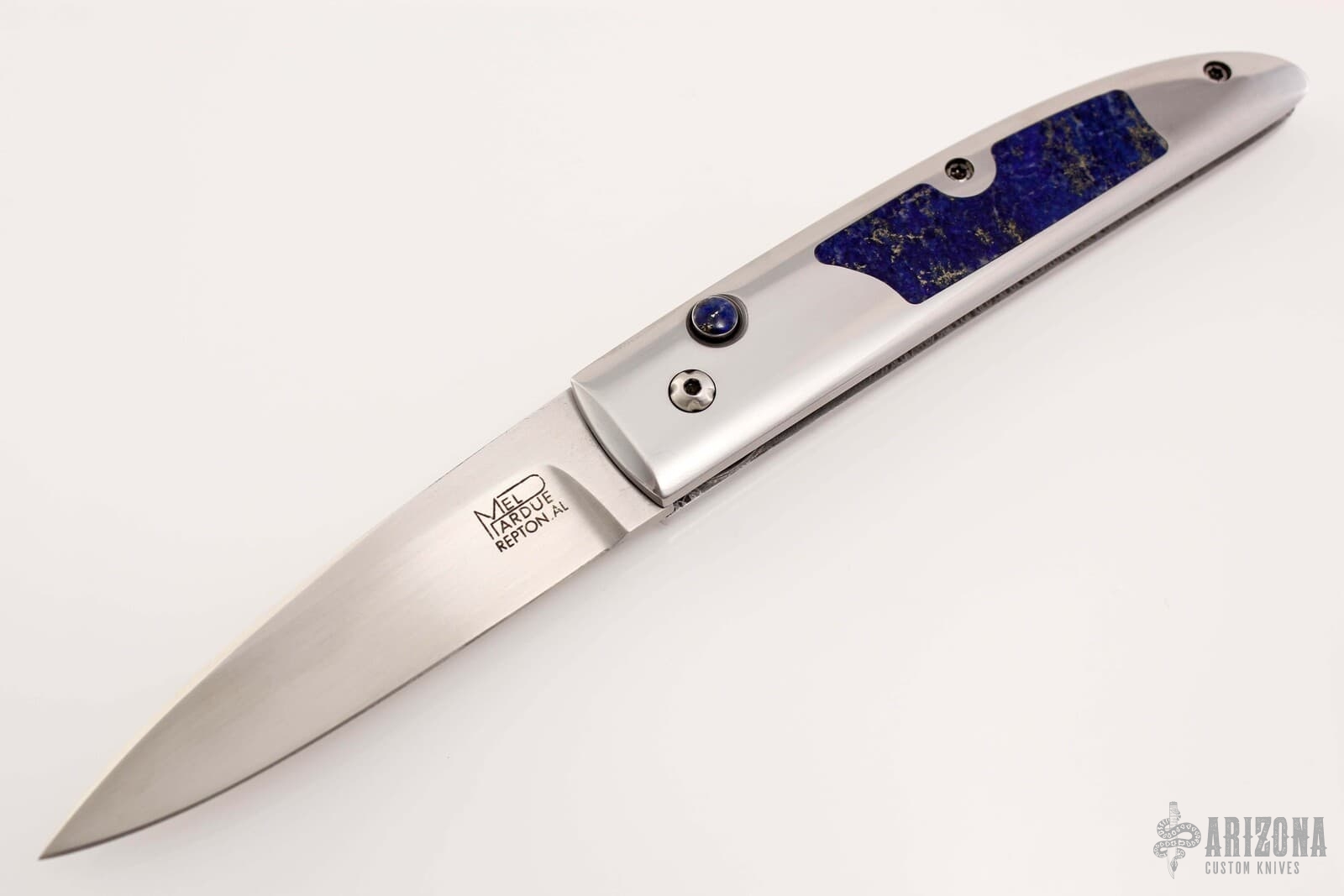 Stainless Steel and Lapis Auto - Arizona Custom Knives
