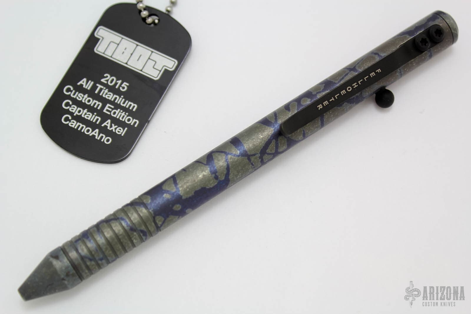 TiBolt Pen - "Captain Axel CamoAno" | Arizona Custom Knives
