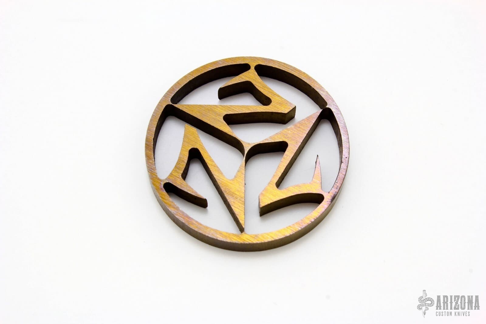 Titanium Munroe Logo Medallion | Arizona Custom Knives