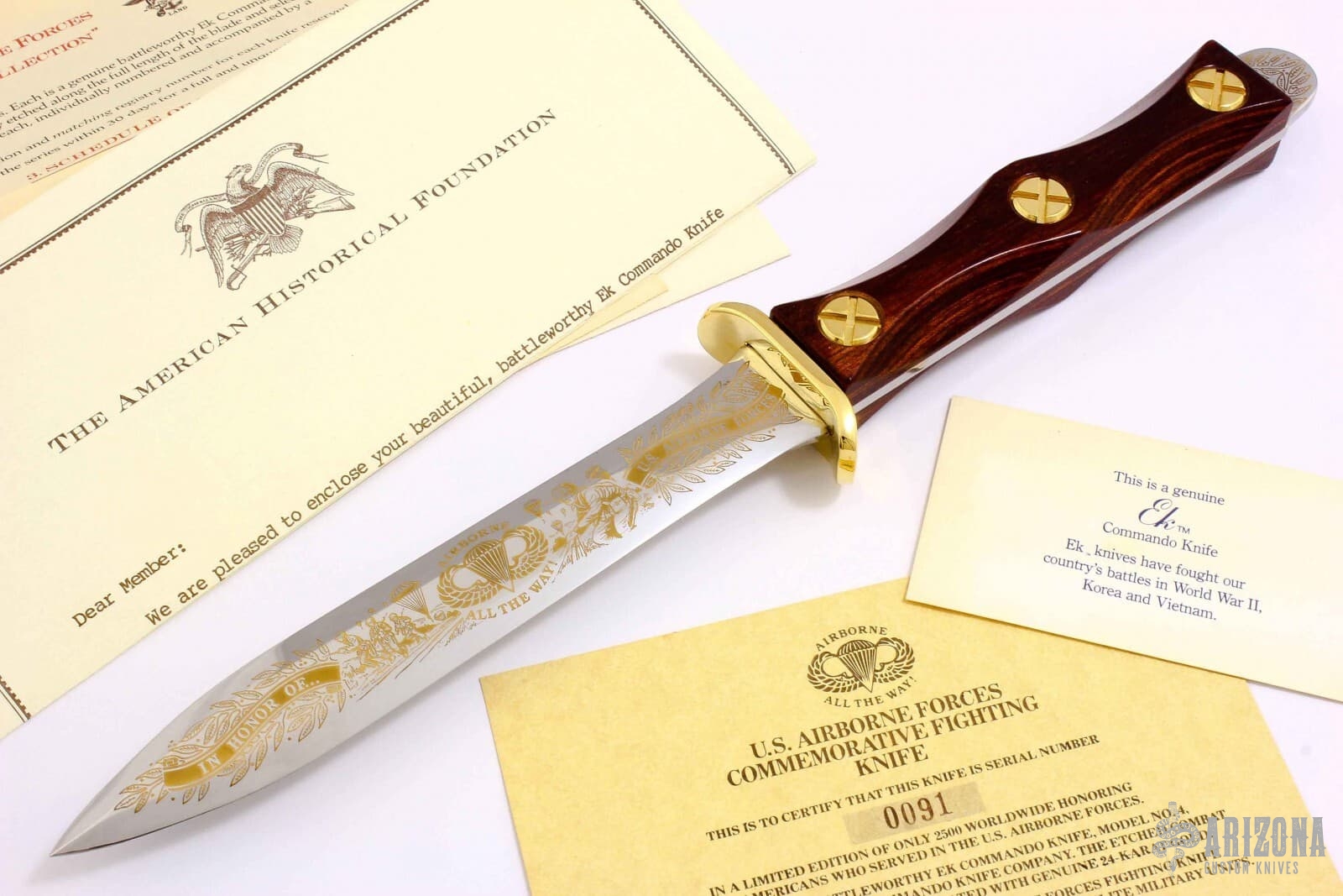 US Airborne Forces Commemorative Fighting Knife - Arizona Custom Knives