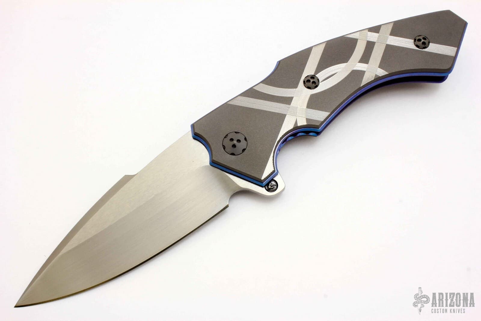 White Swan Flipper - Guilloche | Arizona Custom Knives