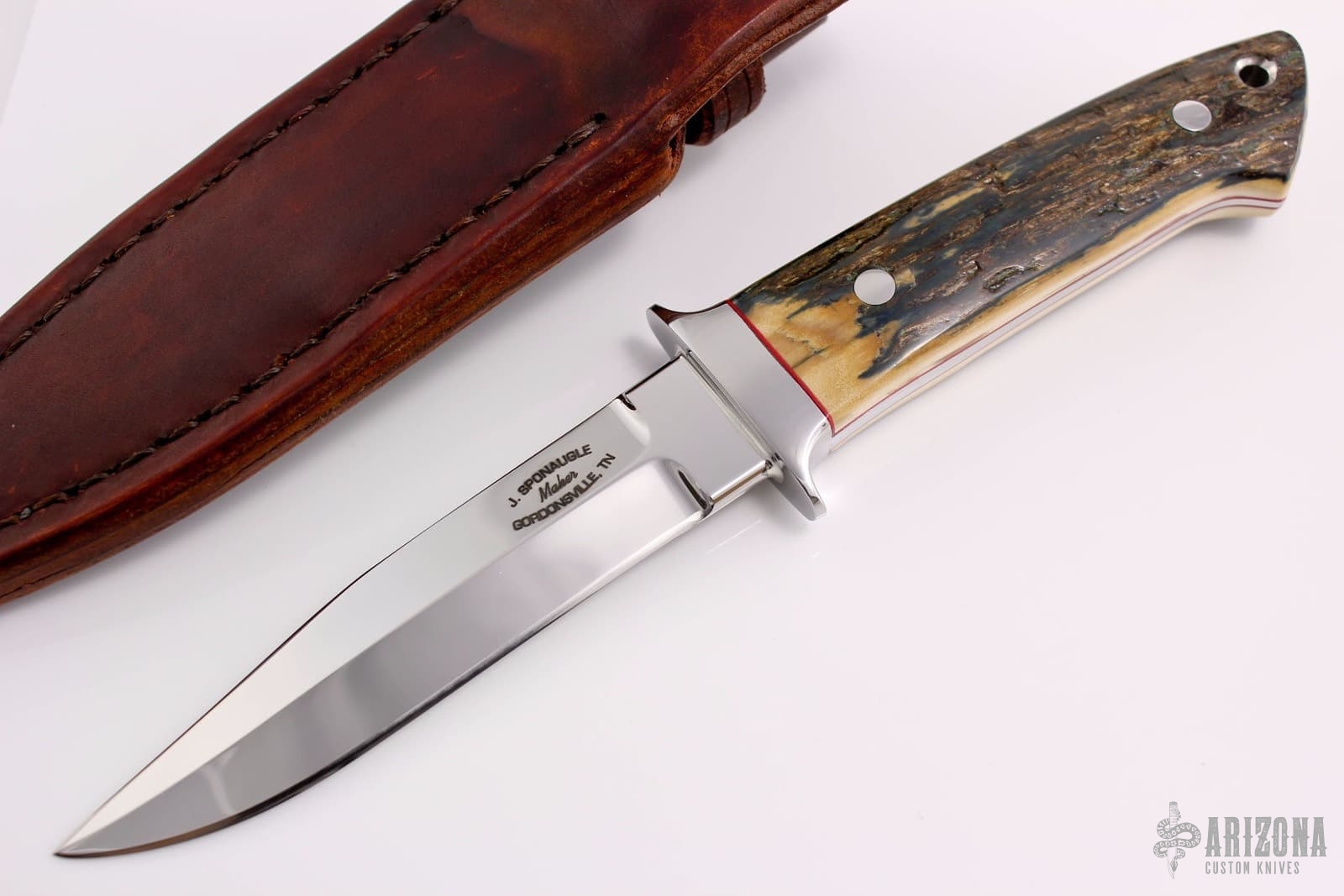 Loveless Style Boot Knife with Mammoth Ivory - Arizona Custom Knives