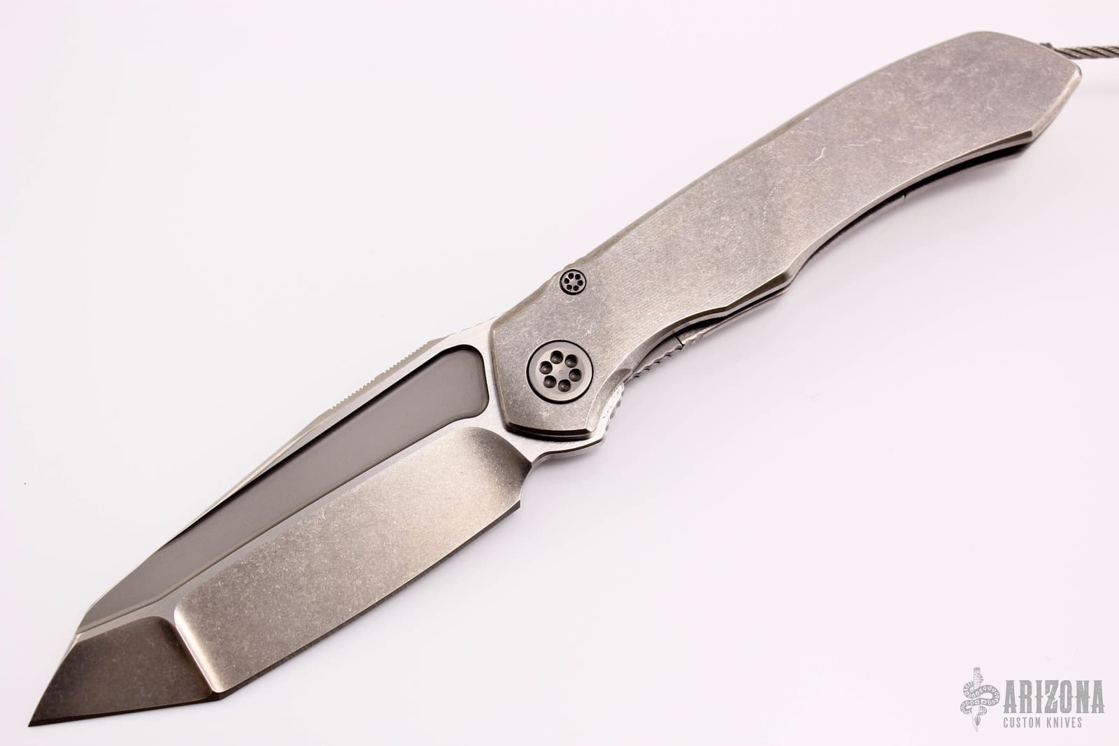 ANAZ Tanto Stonwash Titanium - Arizona Custom Knives