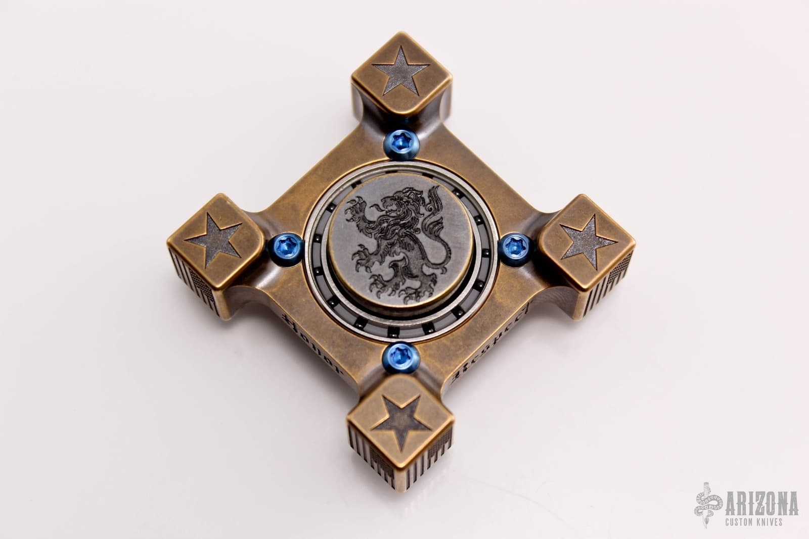 America Ring Spin w/ Rampant Lion Slug - Arizona Custom Knives