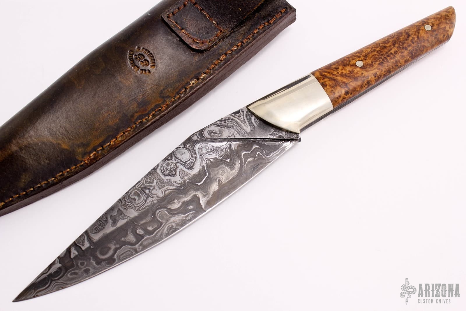 Meteorite Damascus Bowie - Arizona Custom Knives