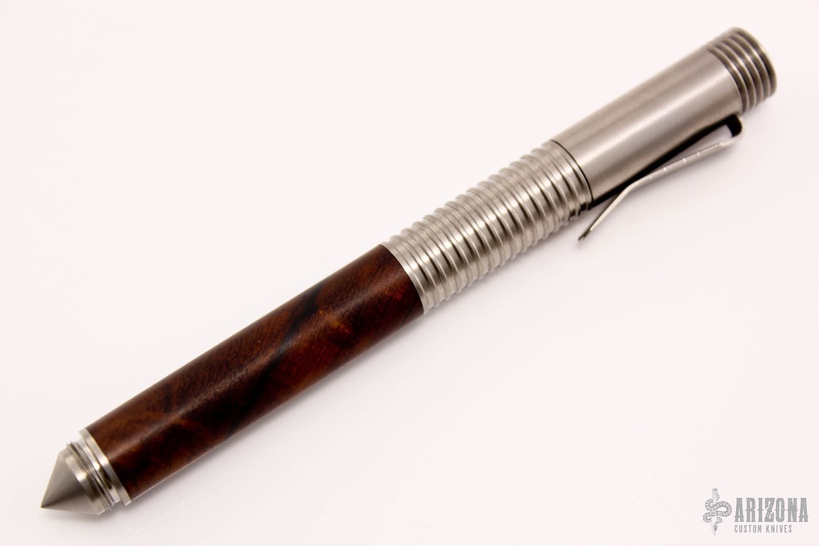 Ironwood and Titanium Screw Top Pen - Arizona Custom Knives
