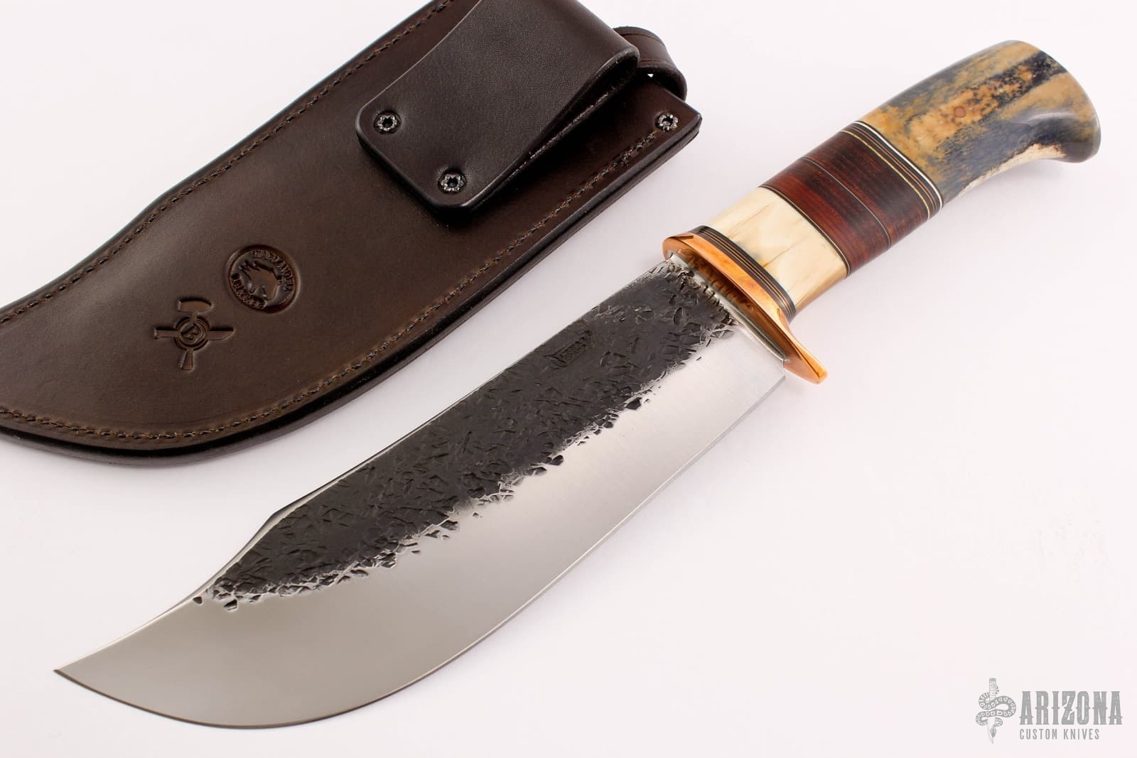 Fossil Walrus Ivory Bowie - Arizona Custom Knives