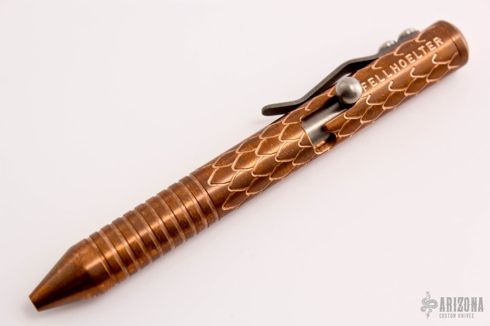 Engraved Copper TinyBolt Pen - Arizona Custom Knives