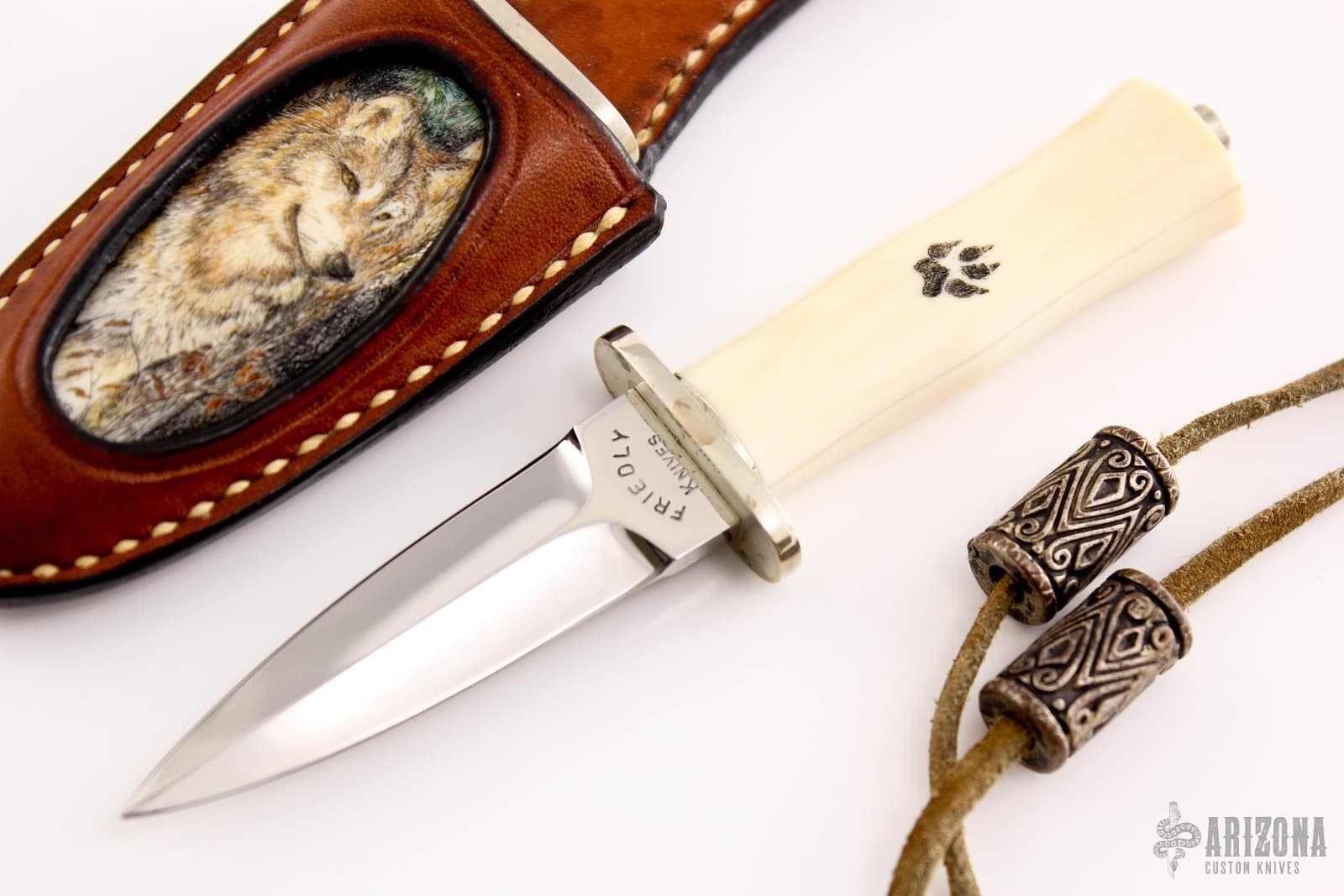 Neck Knife Dagger w/ Scrimshaw - Arizona Custom Knives
