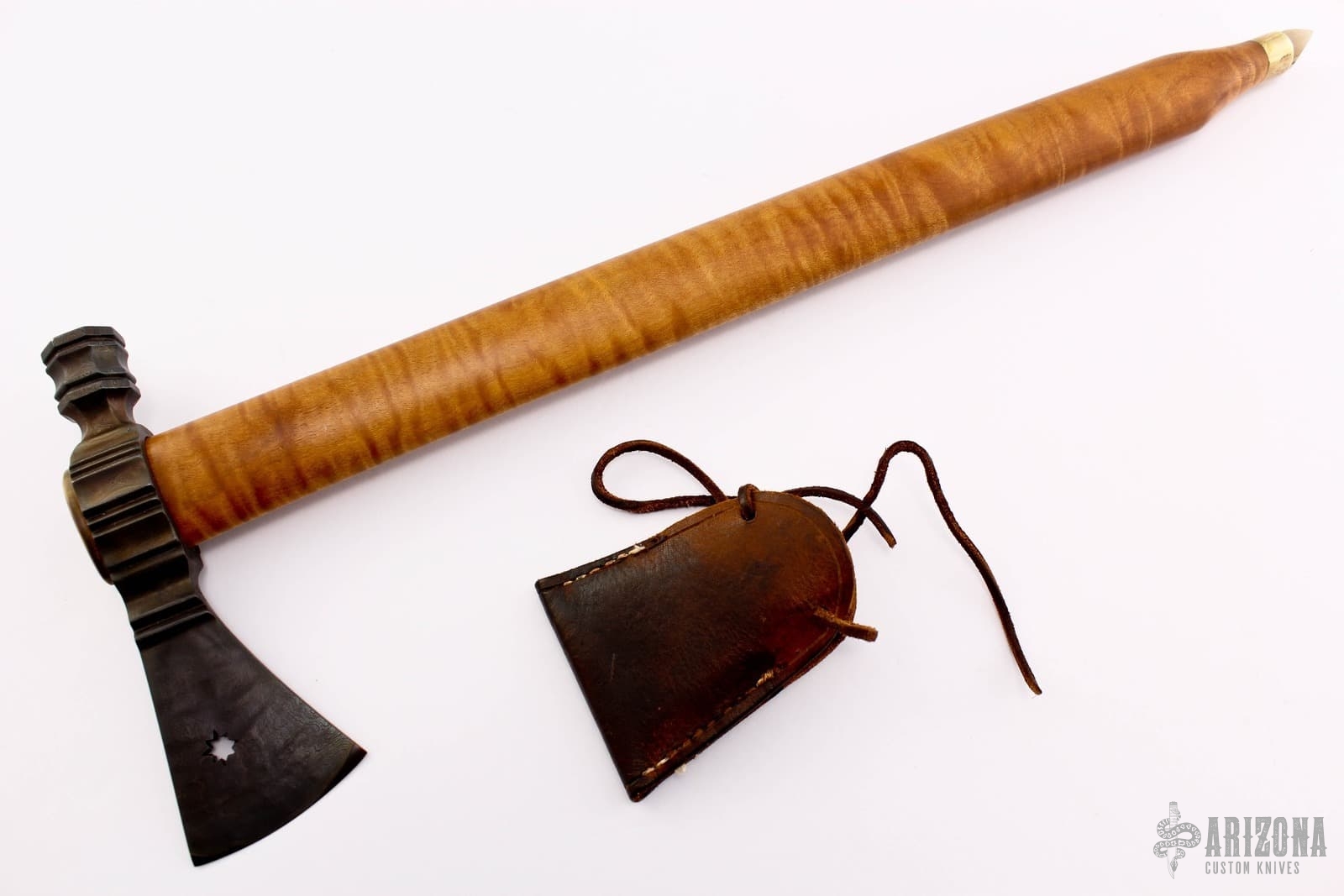 Damascus Pipe Hawk - Arizona Custom Knives