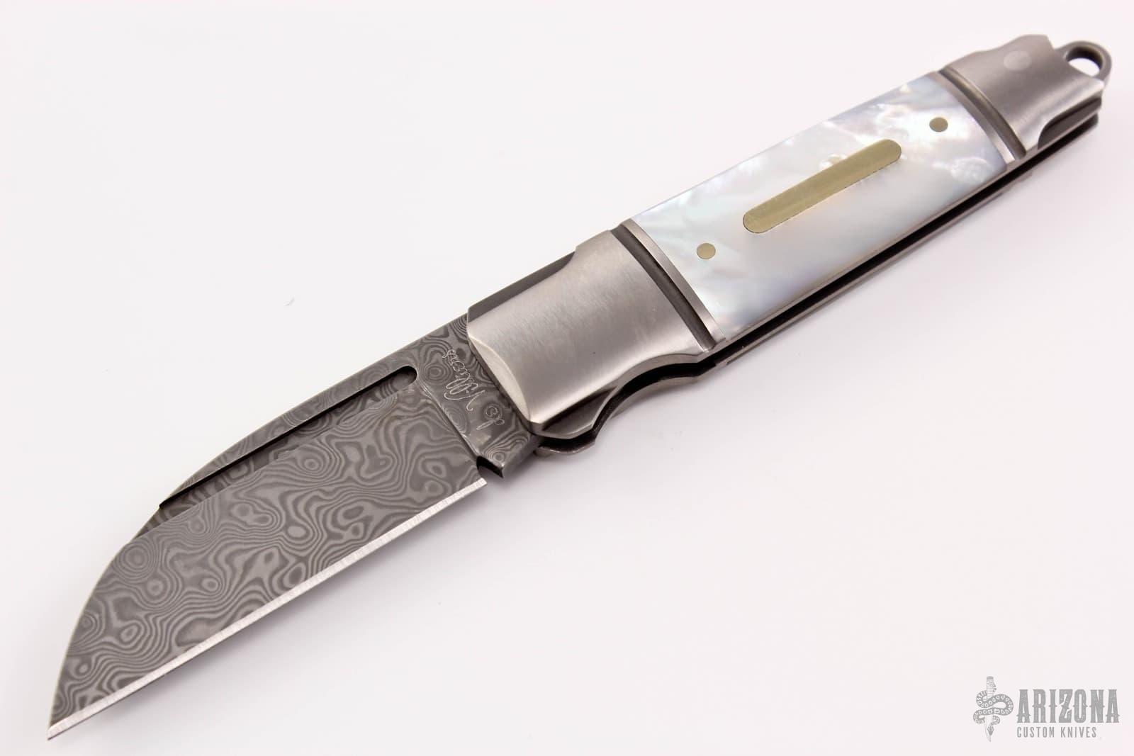 Mini Butcher - Damascus and MOP - Arizona Custom Knives