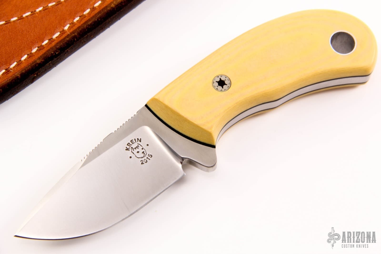 Pocket Hunter with Leather Sheath - Arizona Custom Knives