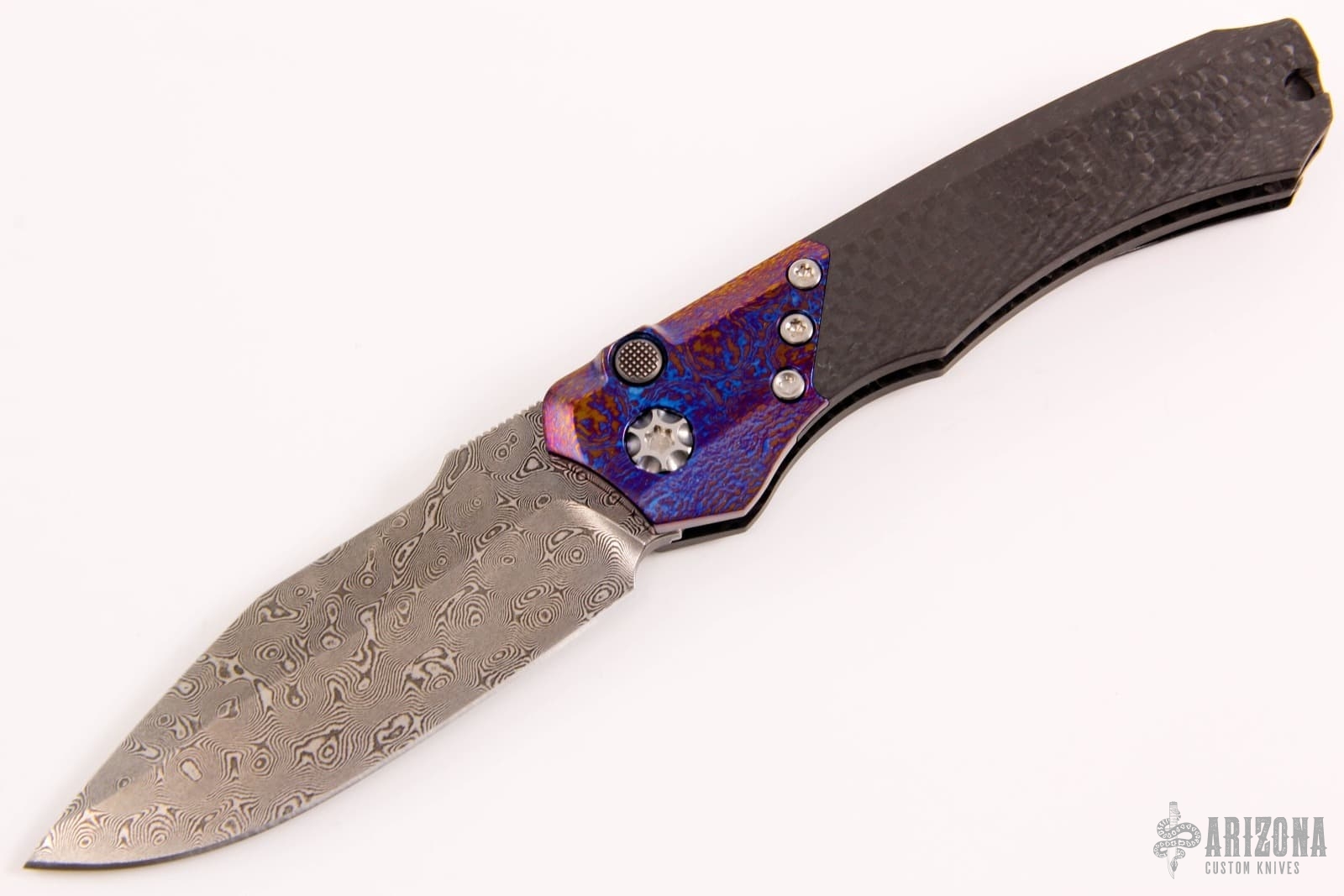 Wraith Auto - VF Damascus and Damtanium - Arizona Custom Knives