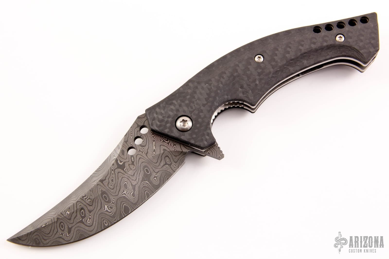Mamba - Hand Ground SS Damascus 1of20 - Arizona Custom Knives