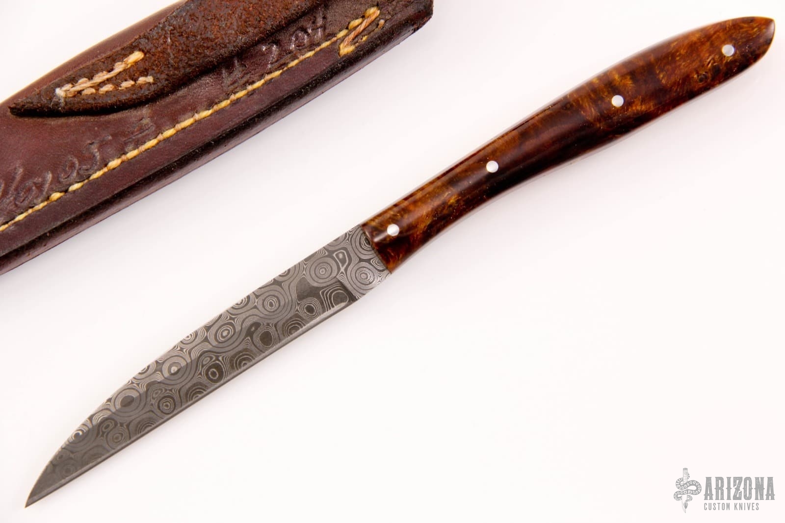 Wharncliffe Damascus Fixed Blade - Arizona Custom Knives