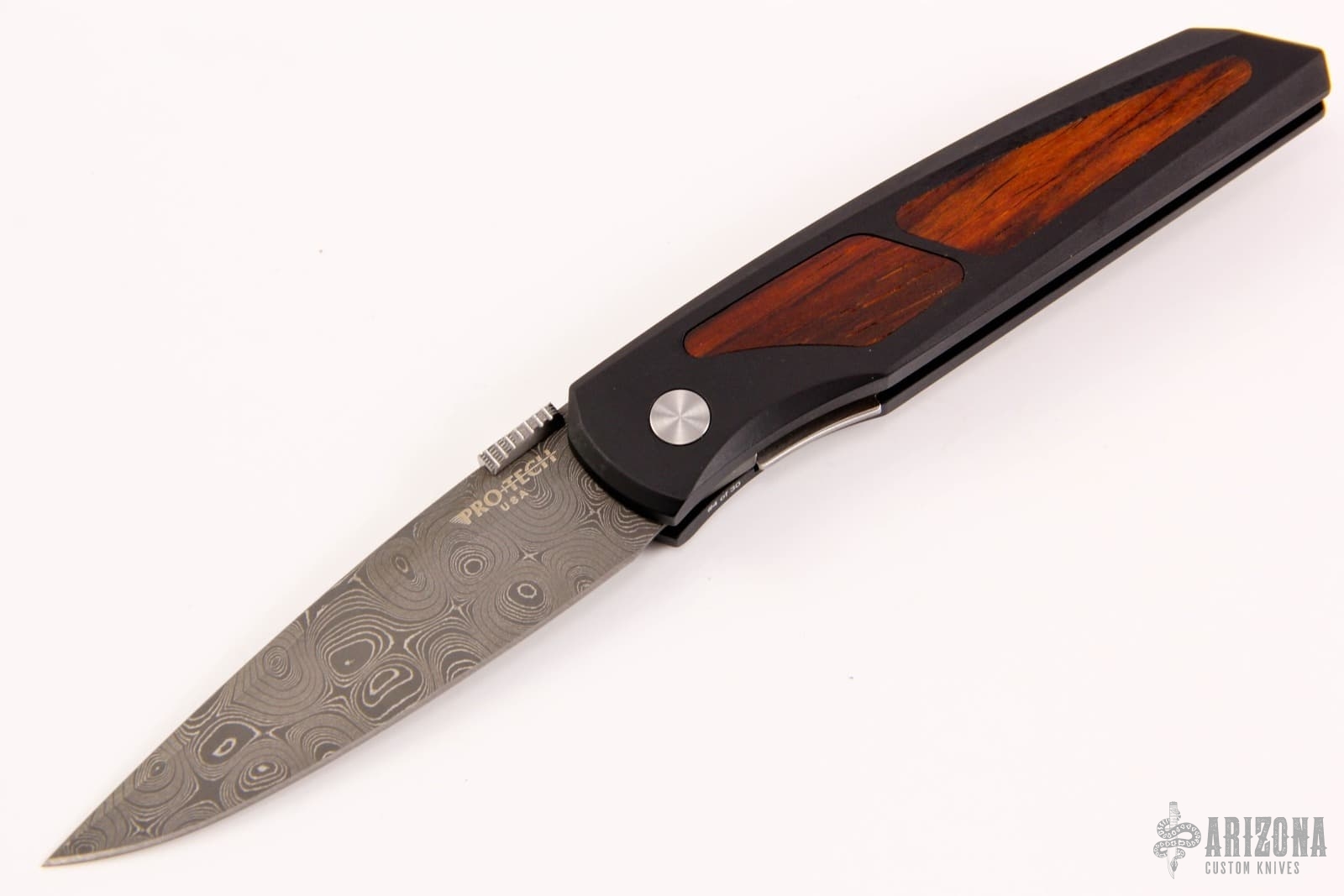 Protech Harkins ATAC - Damascus blade Cocobolo Inlays #4of30 - Arizona ...