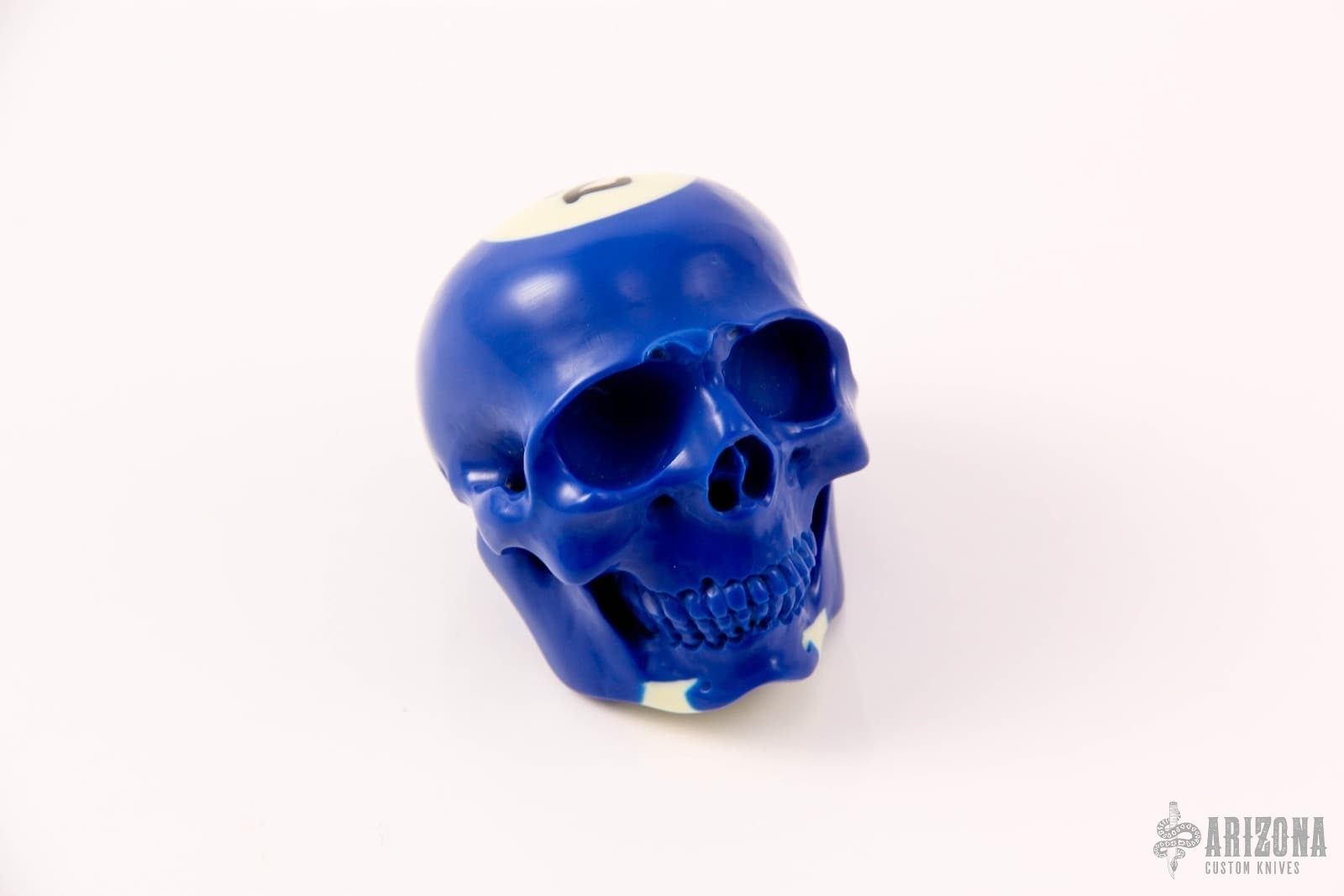 Pool Ball Carved Skull - Arizona Custom Knives