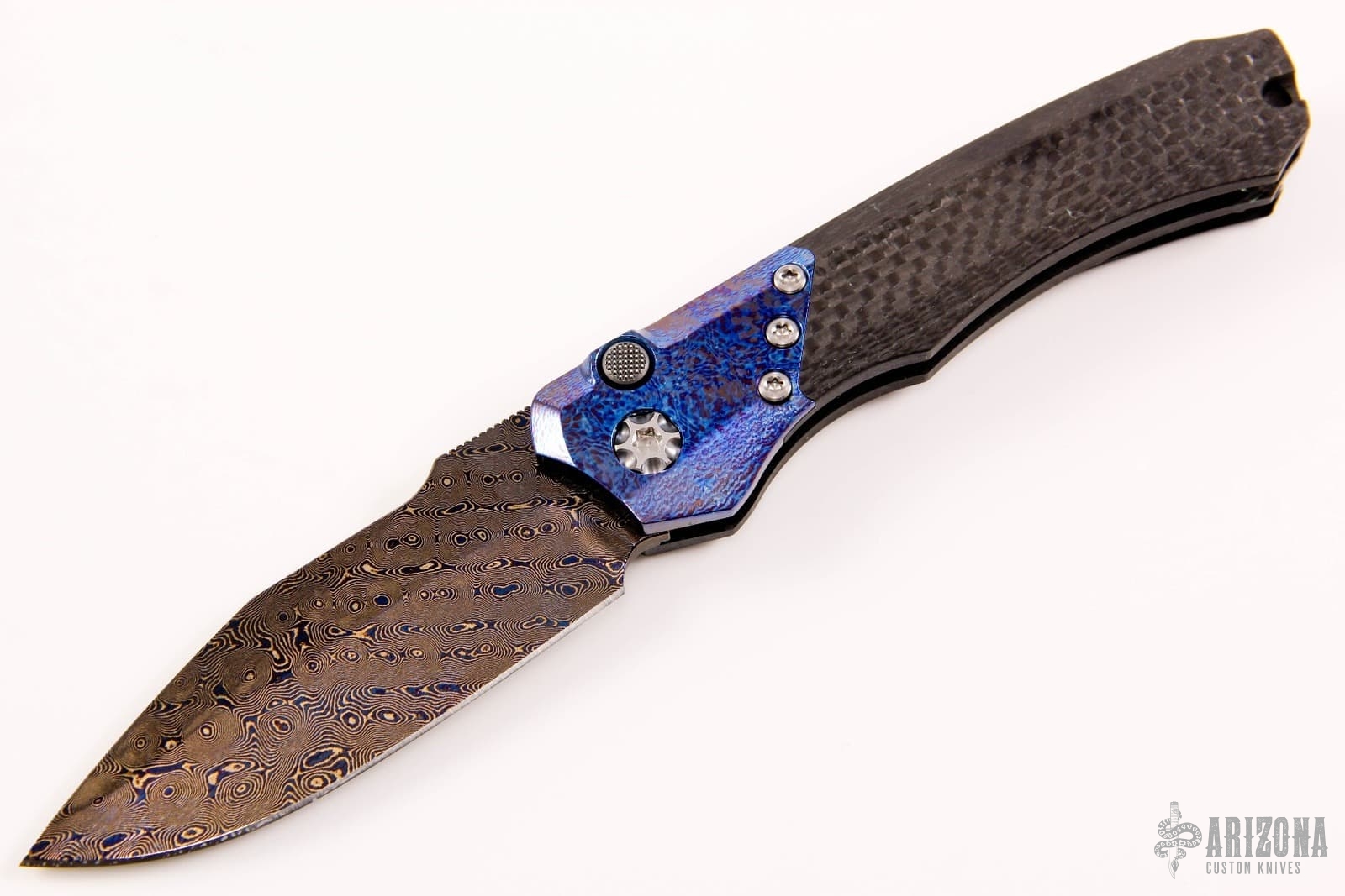 Wraith Auto - VF Damascus and Damtanium - Arizona Custom Knives