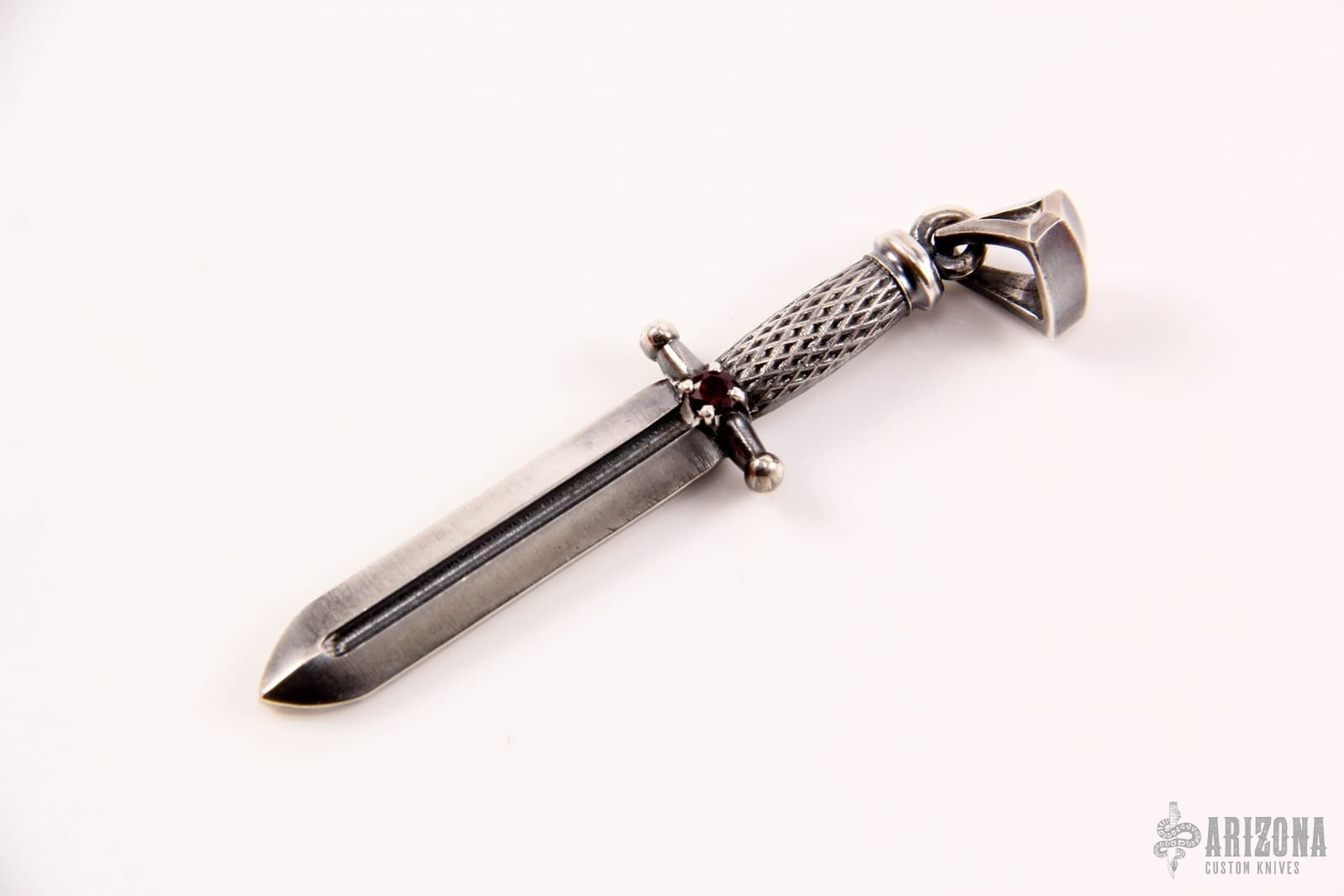 Sterling Silver Virtus Dagger Pendent w/ Synthetic Jewel - Arizona ...