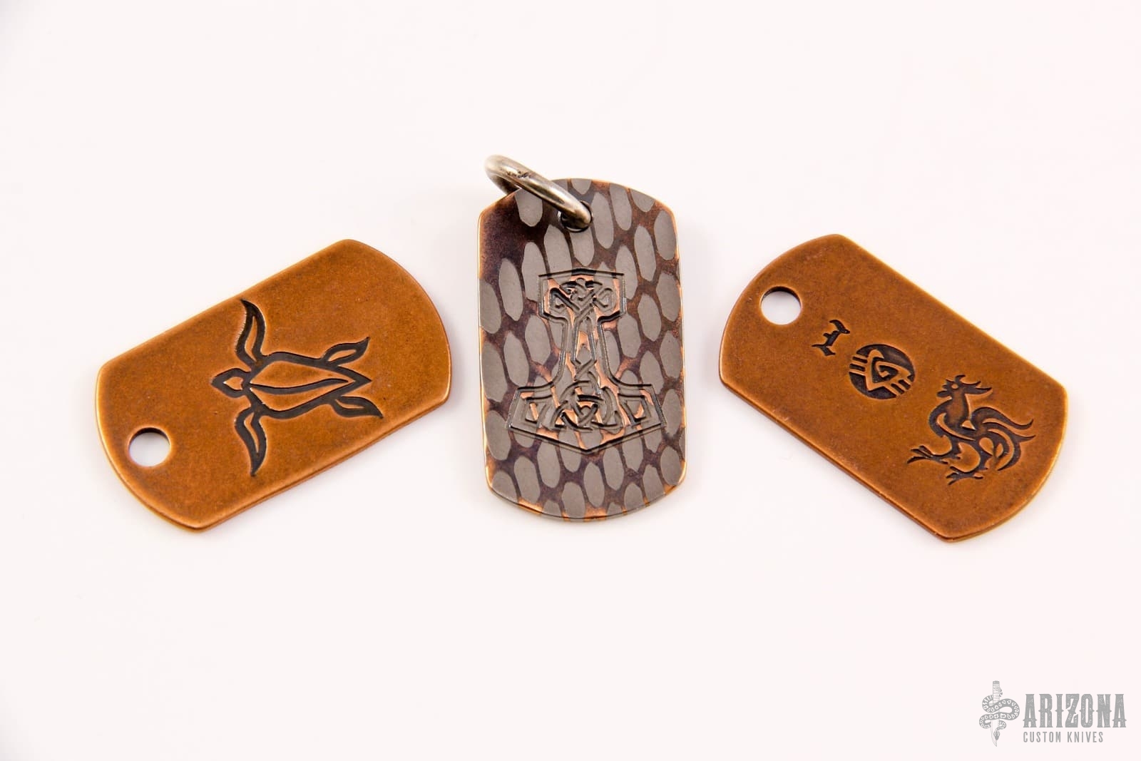 3 Steel Flame Tags - Arizona Custom Knives