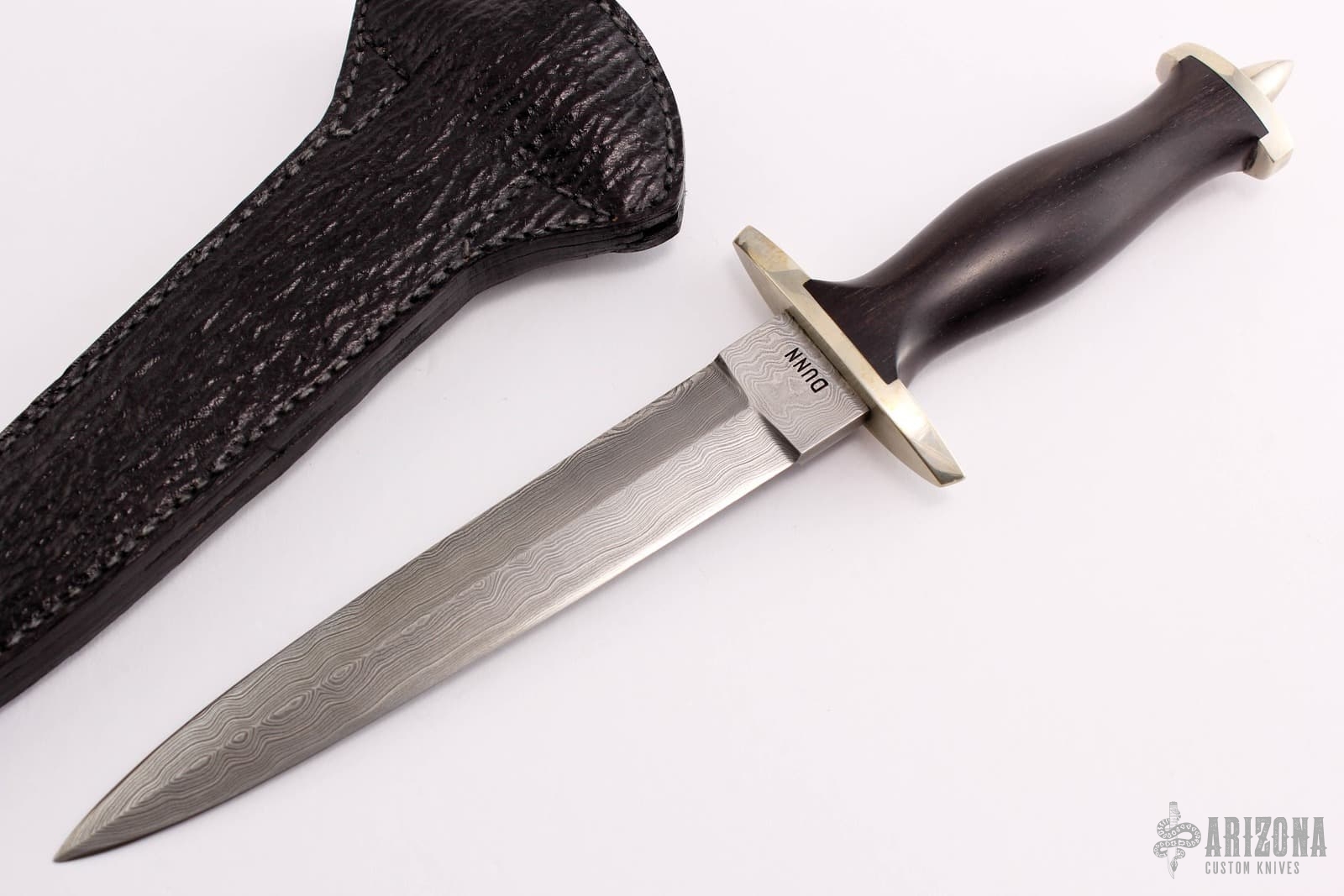 Damascus and Ebony Dagger | Arizona Custom Knives