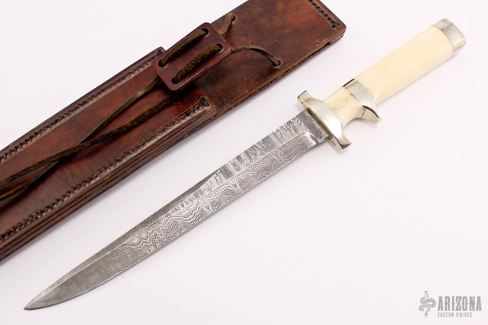 Damascus Sub-hilt Fighter - Arizona Custom Knives